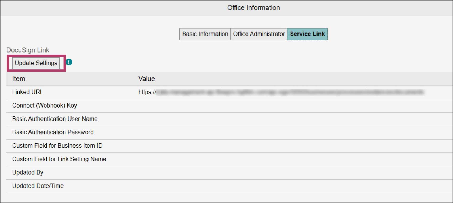 7.1 Authentication Link Settings